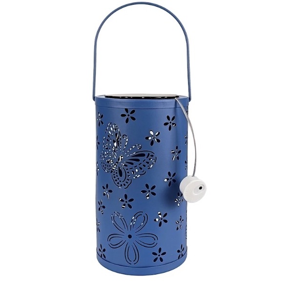 Accents | Shadow Lantern Navy Blue Butterfly Cutout Led Candle With Timer | Poshmark